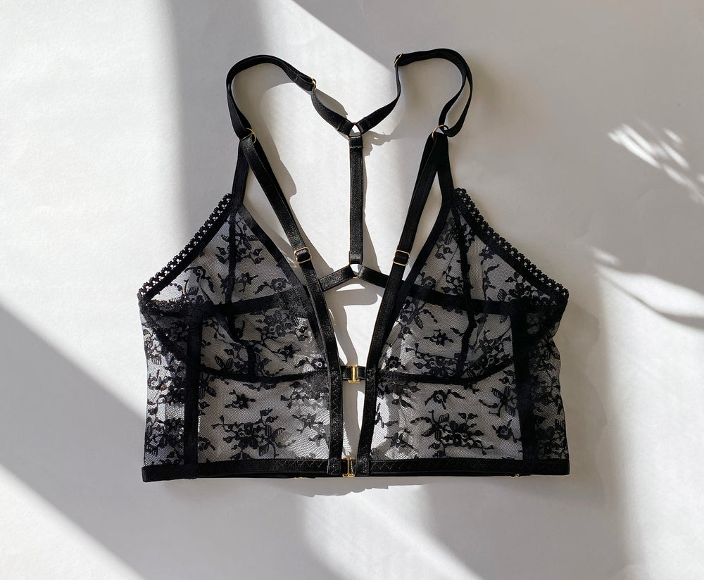 BRALETTE ARNÉS ENCAJE NEGRO | STRAP BRALETTE